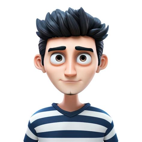 Premium Photo Vibrant 3d Cartoon Avatar Animated Frontview Of A 40yearold With Black Hair