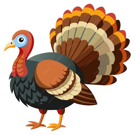 El Pavo Marrón Sobre Un Fondo Blanco Vector Premium