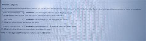 Solved 1 Statement Every Three Digit Number Has A Sum Of