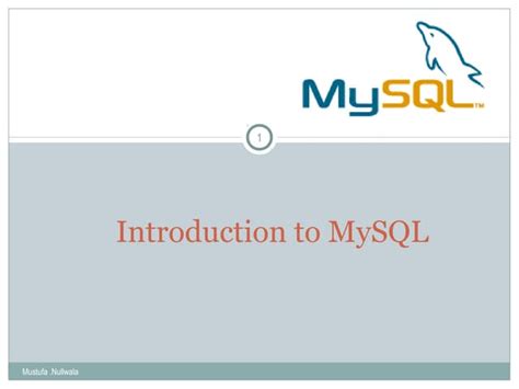 Intro To My Sql Ppt