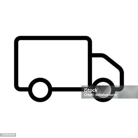 트럭 라인 아이콘입니다 배달 기호 편집 가능한 간단한 디자인 디자인 템플릿 벡터 개념에 대한 스톡 벡터 아트 및 기타 이미지 개념 개념과 주제 교통 Istock