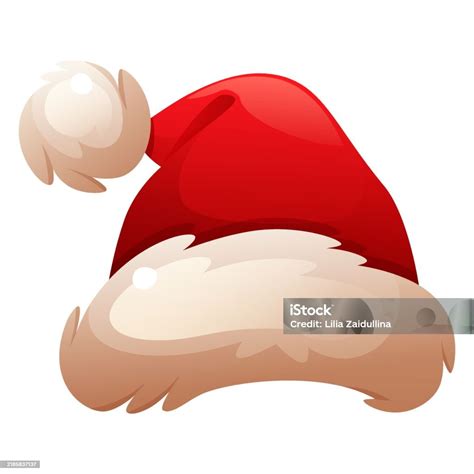 크리스마스 줄무늬 머리 장식 모피와 Pompom이 있는 녹색 빨간색 줄무늬 축제 빨간 산타 클로스 모자 엘프 모자 겨울 모자 겨울 휴가 디자인 새해에 대 한 벡터 일러스트