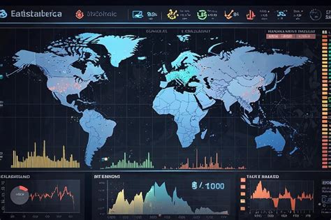 Financial Market Analytics Graph On A World Map Background Premium Ai Generated Image