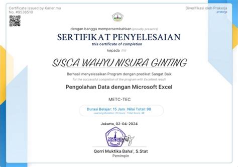 Sisca Wahyu Nisura Ginting On Linkedin Pengolahandata Excel