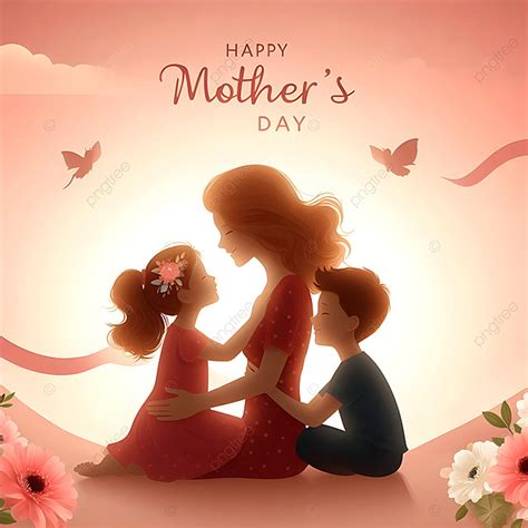 어머니와 그녀의 아이들 어머니의 날 어머니의 날 배경 어머니와 그녀의 아이들 배경 일러스트 및 사진 무료 다운로드 Pngtree