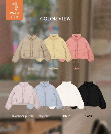 트렌디 파스텔 컬러 숏 겨울 패딩 에이블리