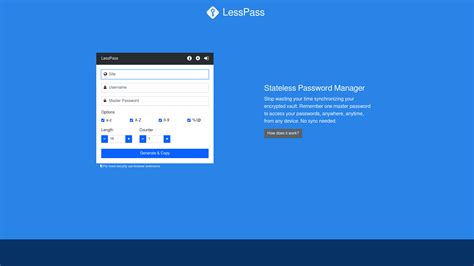 Lesspass Open Source Alternative To 1password Lastpass
