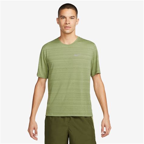Nike Dri Fit Miler Running T Shirt Alligatorbright Crimsonreflective Silv Mens Clothing