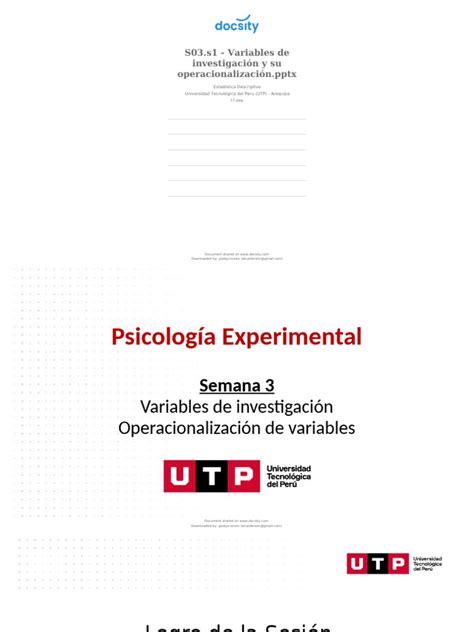Docsity S03 S1 Variables De Investigacion Y Su Operacionalizacion Pdf Medición Ciencia