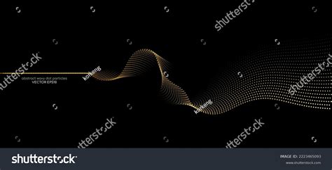 Flowing Dots Particles Wave Pattern Gold Stock Vector Royalty Free 2223465093 Shutterstock