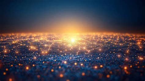 A Complex Network Visualized Through Abstract Digital Data Stock Image