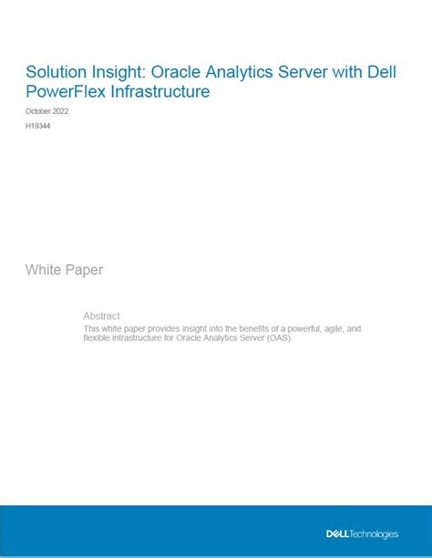 Solution Insight Oracle Analytics Server With Dell Powerflex Infrastructure Dell Technologies