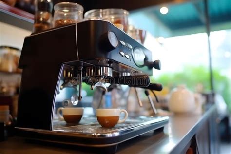 Espresso Machine Making Fresh Coffee Neural Network Ai Generated Stock