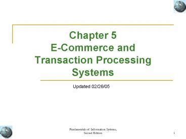 PPT Chapter ECommerce And Transaction Processing Systems PowerPoint Presentation Free To