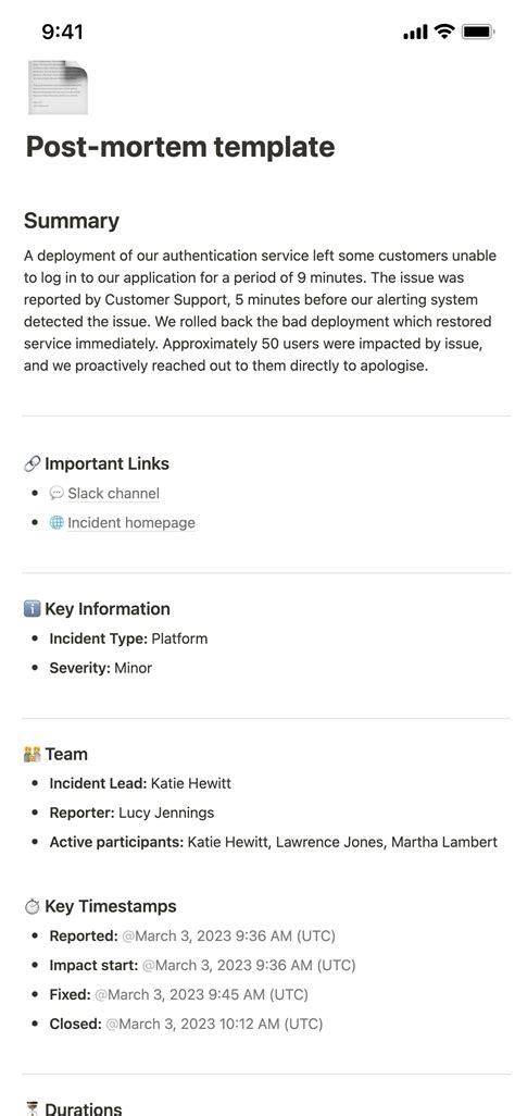 Notion Template Gallery Incident Post Mortem Template