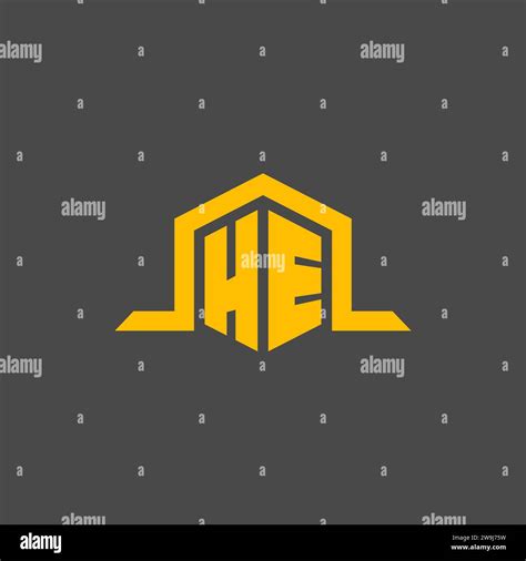 He Monogram Initial Logo With Hexagon Style Design Ideas Stock Vector Image And Art Alamy