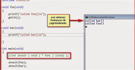 Atexit Fonksiyonu ~ C Learning Tutorials