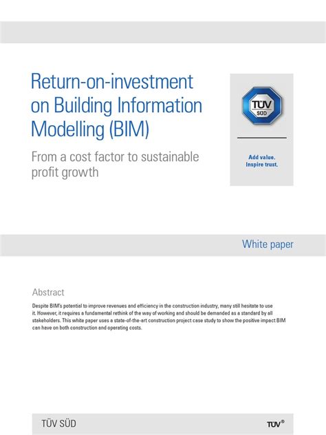 Return On Investment On Building Information Modelling Bim Pdf Building Information