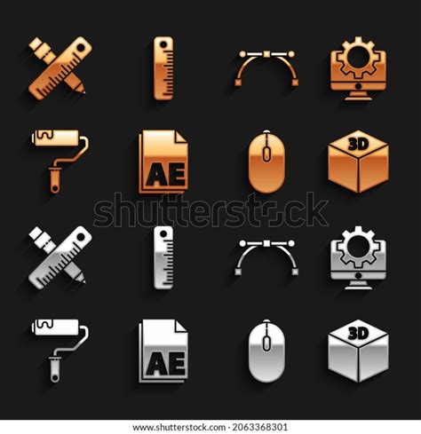 set ae file document computer monitor stock vector royalty free