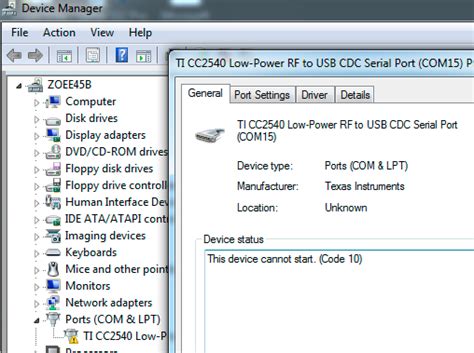 Windows 7 Ti Cc2540 Low Power Serial Port This Device Cannot