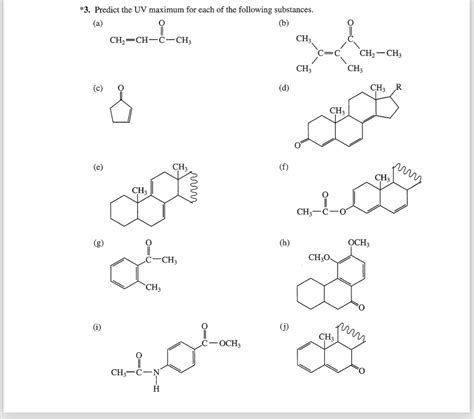 Solved 3 Predict The UV Maximum For Each Of The Following Chegg Com