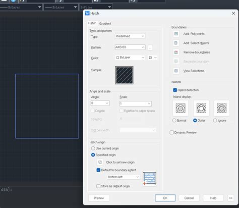 ★why does preview effect not display when using hatch command