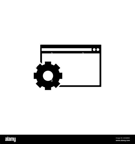 Browser Setup Configure Settings Flat Vector Icon Simple Solid Symbol Isolated On White