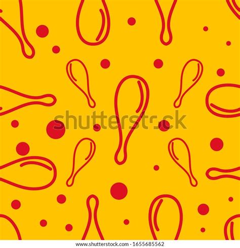 Vector Seamless Pattern Fried Chicken Yellow Stock Vector Royalty Free 1655685562