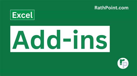 Add Or Remove Add Ins In Excel