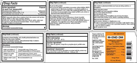 M End Dm R A Mcneil Company Chlorpheniramine Maleate 2mg In 5ml Dextromethorphan
