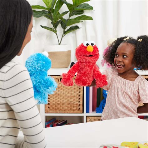 Sesame Street Elmo Hand Puppet 11 In Building Blocks