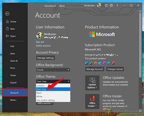 How To Enable Microsoft Office Dark Mode For Word Excel And Outlook