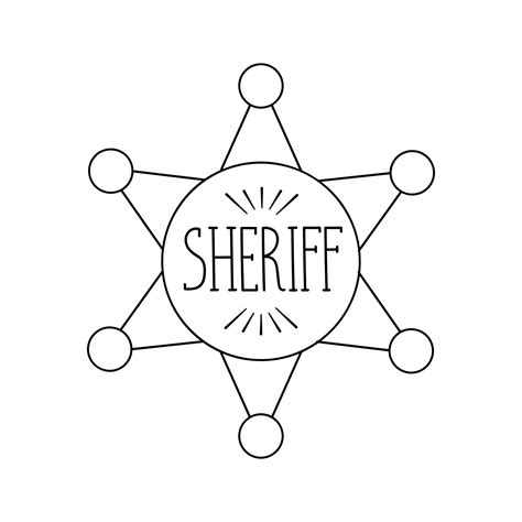 Раскраска Звезда шерифа распечатать - Flomasters