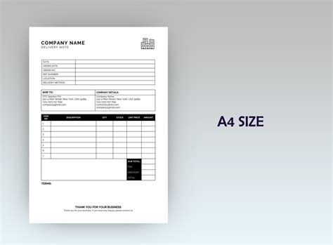 Delivery Note Modern Delivery Note Example Digital Delivery Note