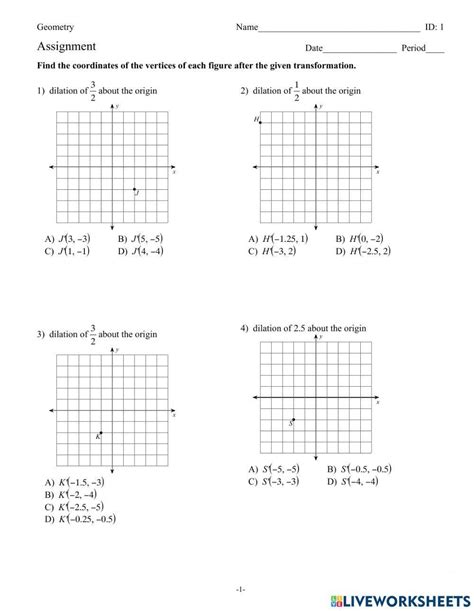 Geometry Worksheet Dilations Worksheet Worksheets Library
