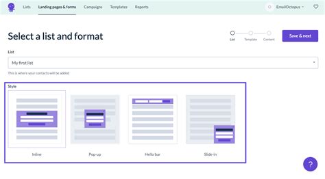 Forms Emailoctopus Knowledge Base