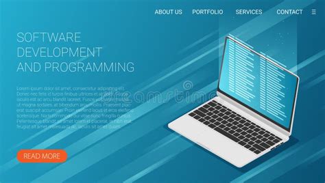 Software Development And Programming Program Code On Laptop Screen Big Data Processing