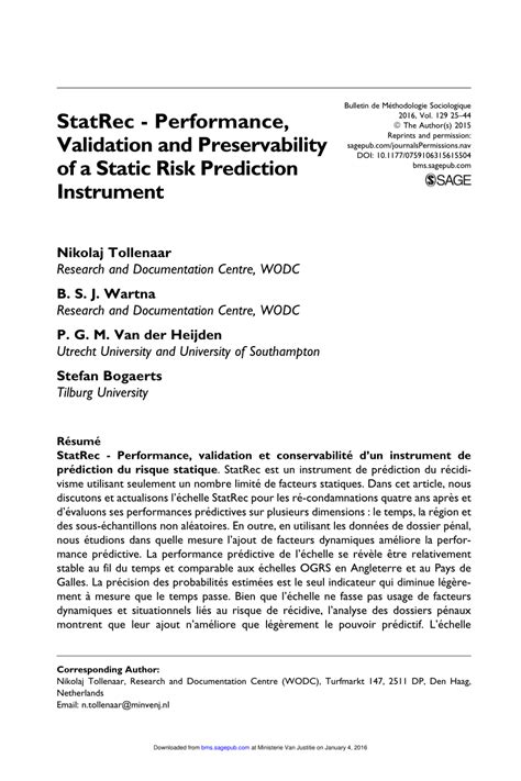 Pdf Statrec Performance Validation And Preservability Of A Static