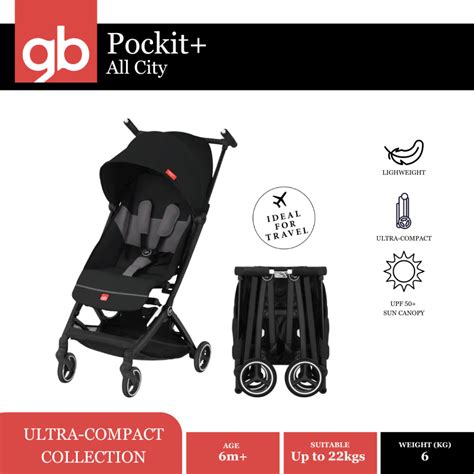Gb Pockit All City Stroller Black Shopee Philippines