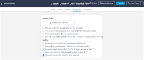 How Do I Allow My Stores To Reorder The Questions On A Form