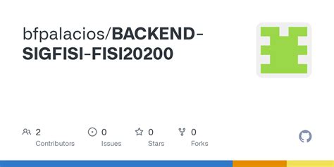 GitHub Bfpalacios BACKEND SIGFISI FISI20200