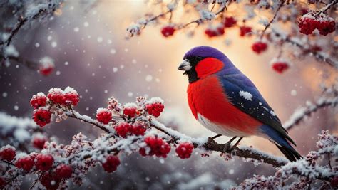 Птица сидящая на ветке под дождем с цветами на ней · бесплатная фотография от Ok600082018874