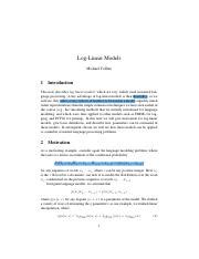 Understanding Log Linear Models In Natural Language Processing Course Hero