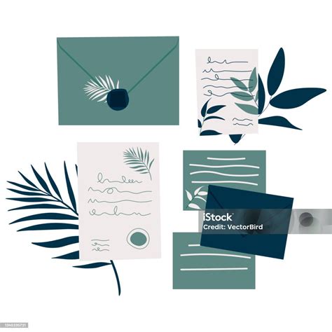 편지 카드 및 봉투 엽서 엽서 왁스 밀봉 및 우표가있는 종이 메일 메모 및 개방형 수제 봉투 벡터 세트 일러스트 레터 메일 봉투 용지 0명에 대한 스톡 벡터 아트 및 기타