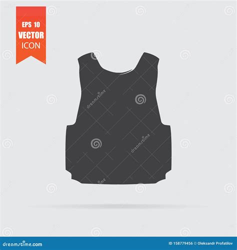 Bulletproof Vest Icon In Flat Style Isolated On Grey Background Stock Vector Illustration Of