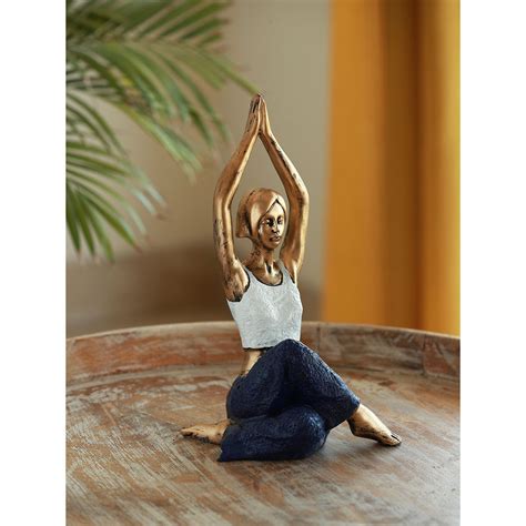 Buy Exclusivelane Modern Yoga Lady Modern Decorative Showpiece Statue
