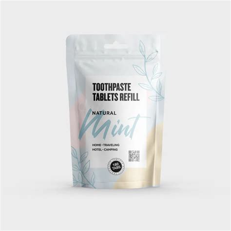 Refill 1 Month Supply Toothpaste Tablets With Fluoride Vegan Zero Waste