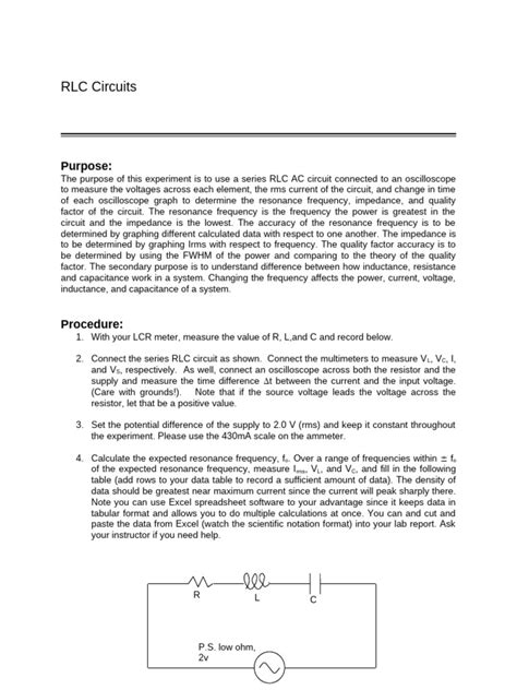 Rlc Circuits Pdf