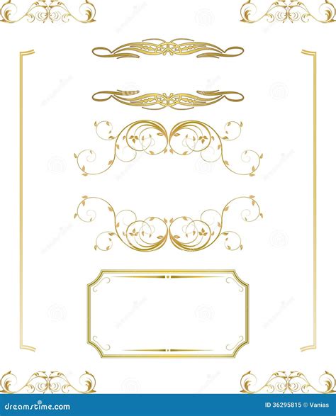 Calligraphic Frame Border Label Design Elements Stock Vector Illustration Of Typographic