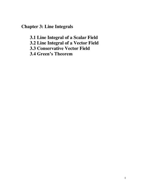 Line Integral Line Integral Chapter Line Integrals Line Integral Of A Scalar Field